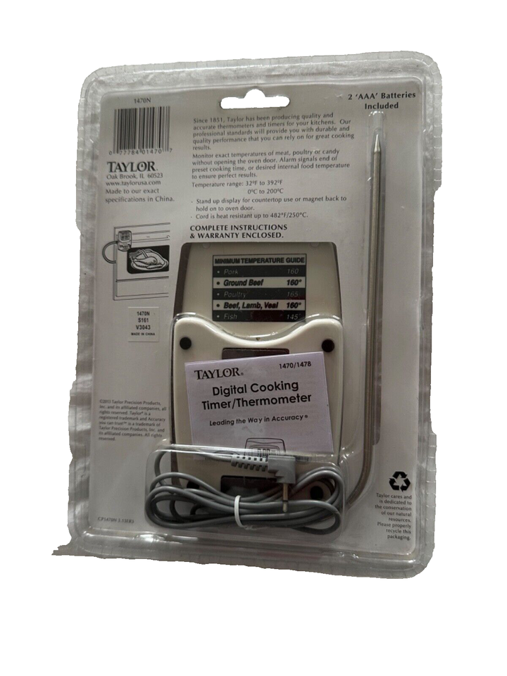 TAYLOR 1470N PROFESSIONAL DIGITAL COOKING THERMOMETER & TIMER - NIB | eBay