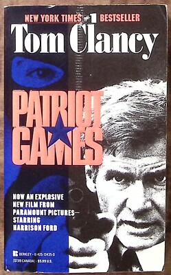 1988 TOM CLANCY PATRIOT GAMES HARRISON FORD BERKLY BOOKS EDITION B525 ...