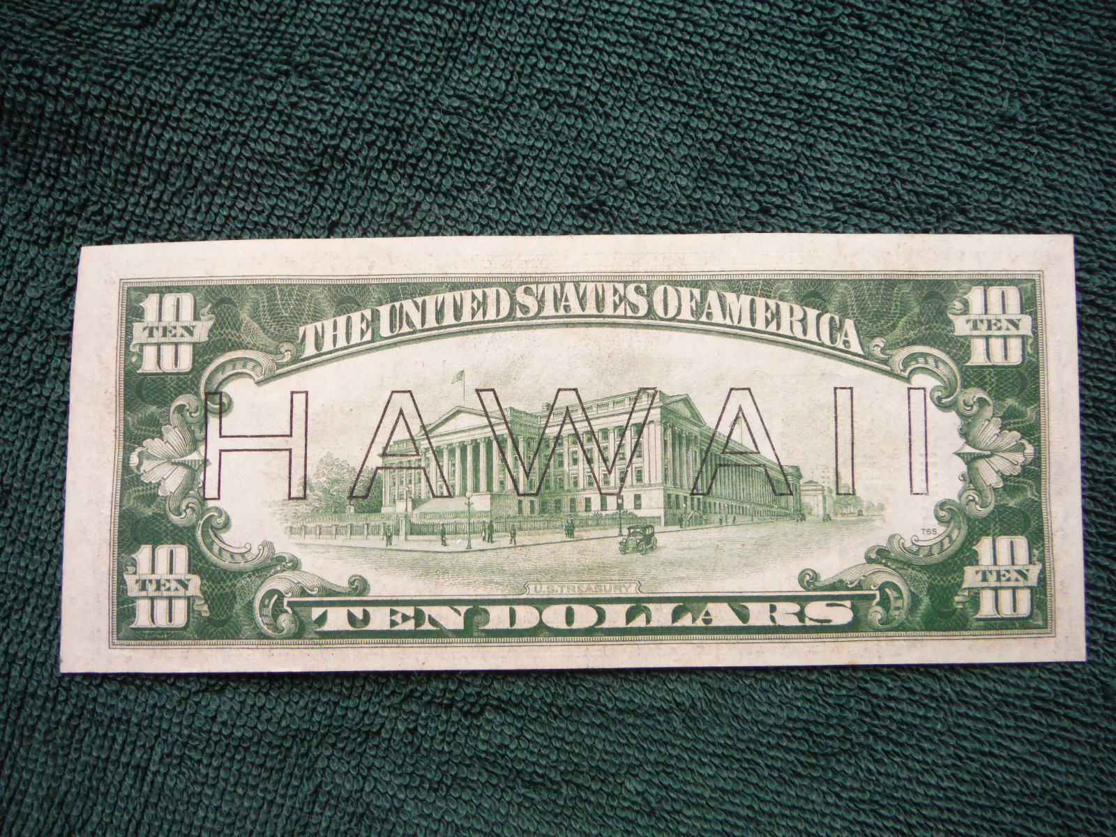 1934A Ten Dollar Hawaii Overprint Wartime Currency Federal Reserve ...