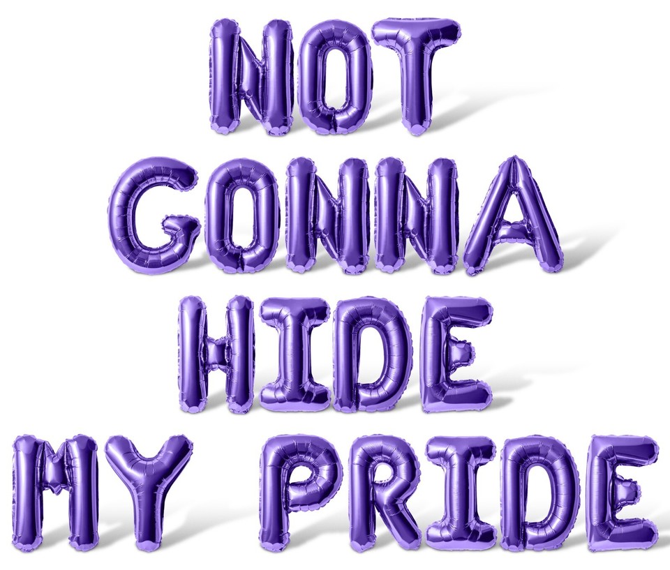 NOT GONNA HIDE MY PRIDE Letter Balloon Banner - Pride Day LGBTQ Party ...