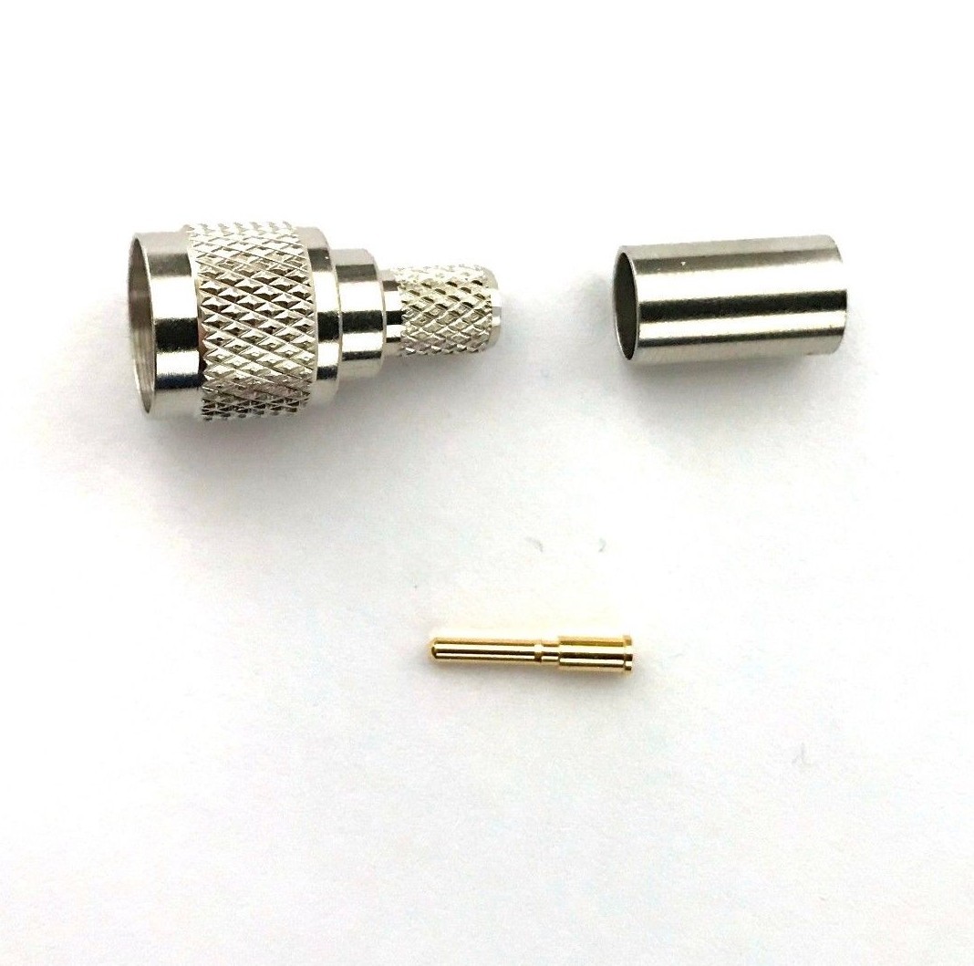 5 Pk Mini-UHF Male Plug Crimp RF Coaxial Coax Connector RG8/X, LMR240 ...