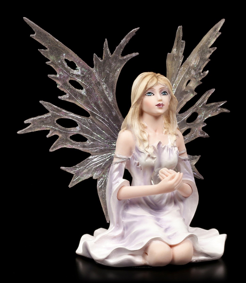 Elfi Figura - Fermion Con Palla di Vetro - Fantasy Elfa Angelo Scultura ...