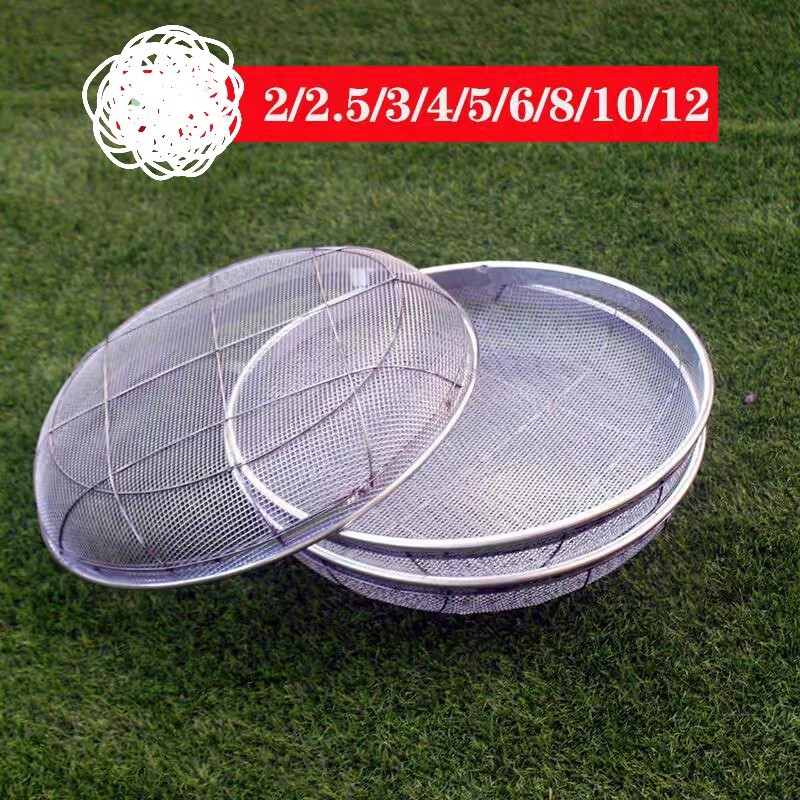 52 cm 2mm Round Garden Sieve METAL Riddle Stone Sand Mesh Sieve 20 inch ...
