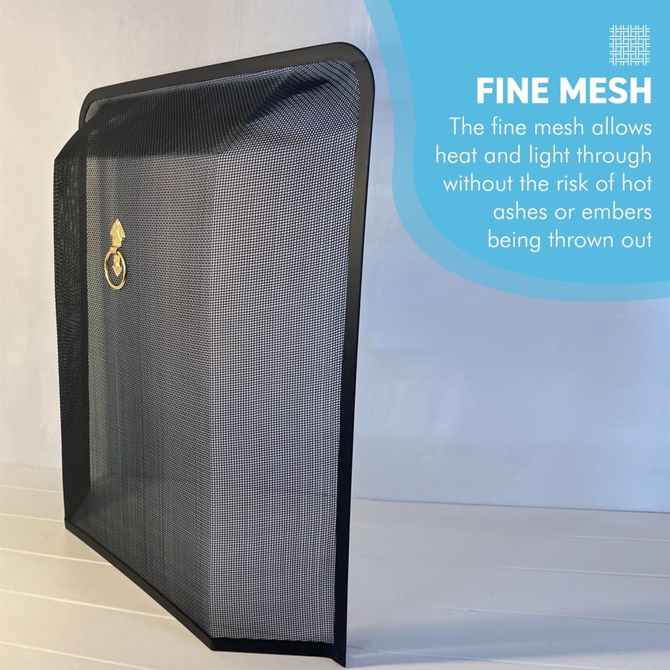 Black powder coated Fireside fireguard Spark Guard Fire Screen | eBay UK