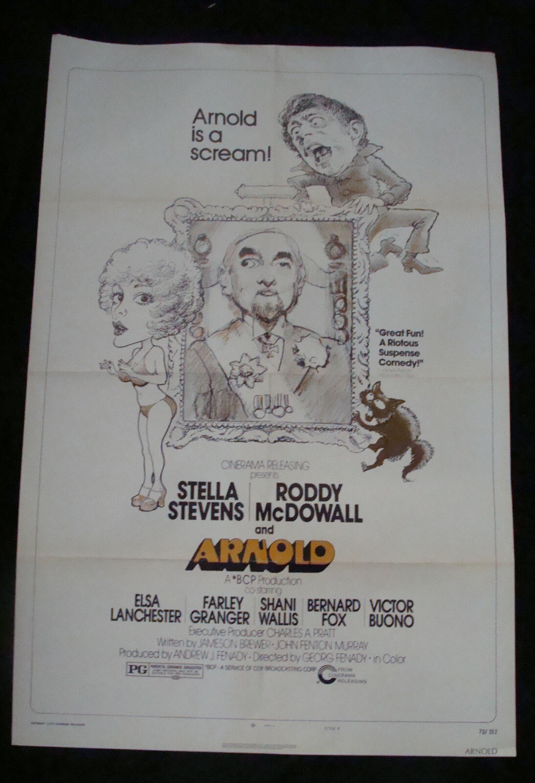 ARNOLD movie poster STELLA STEVENS RODDY MCDOWALL Original 1973 One ...