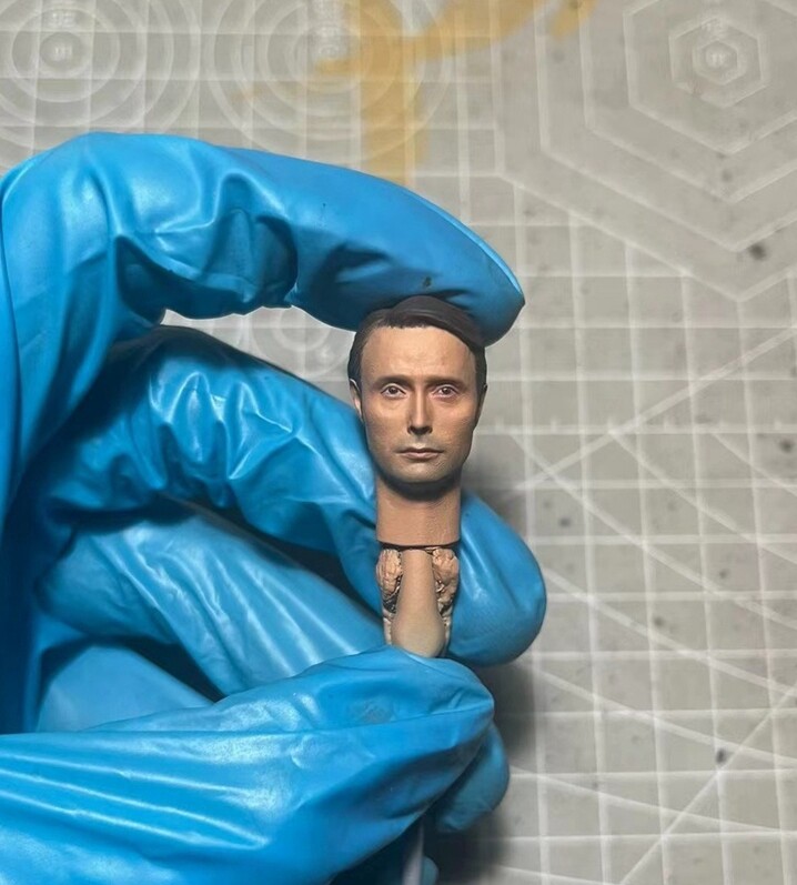 1/12 Painted Mads Mikkelsen Hannibal Head Carved Fit 6'' ML Action ...