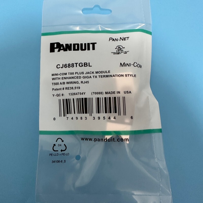 50X For Panduit CJ688TGBL Giga TX Cat6 Mini-Com RJ45 Network Jack ...