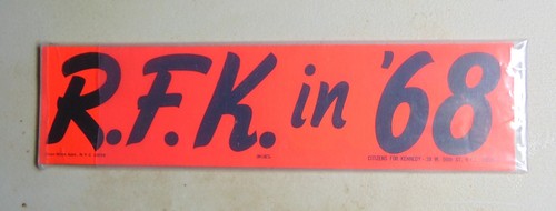 Robert F. Kennedy RFK 1968 bumper sticker campaign political | eBay