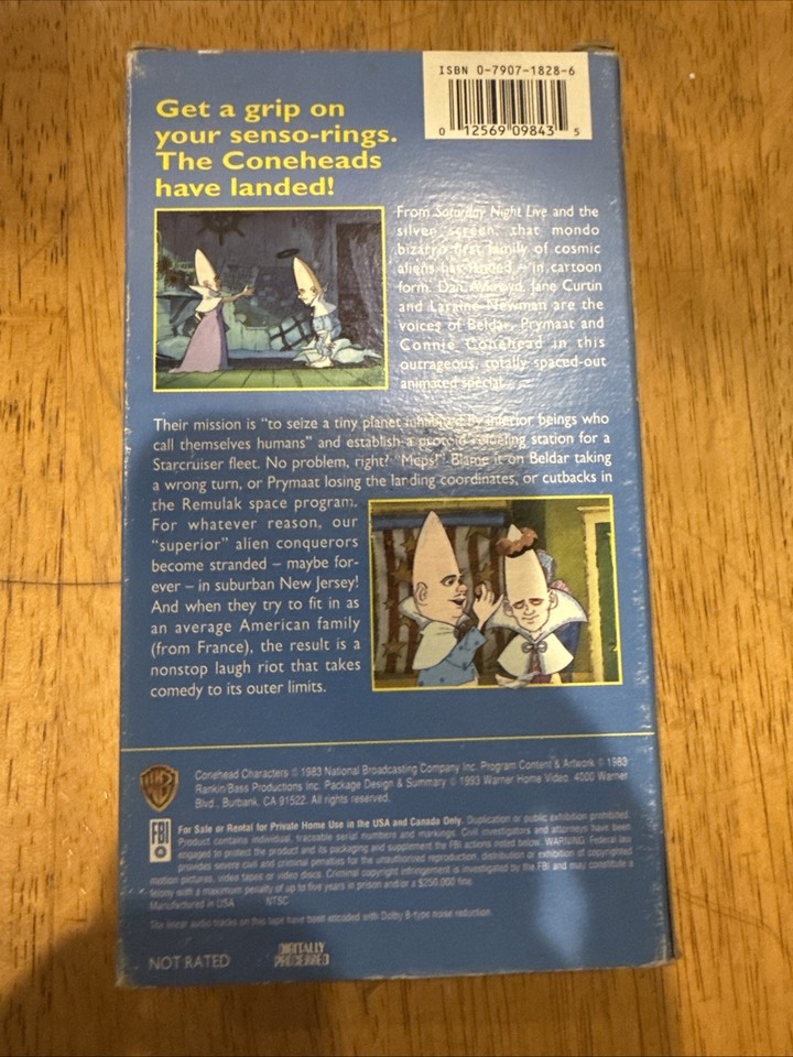THE CONEHEADS CARTOON VHS DAN AYKROYD JANE CURTIN SATURDAY NIGHT LIVE ...