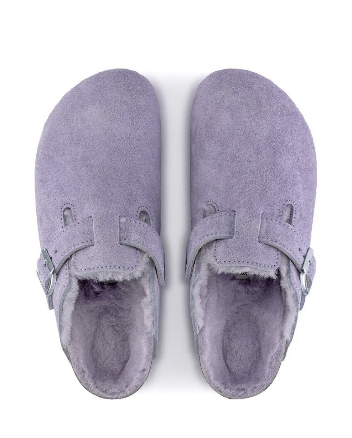 Birkenstock Boston Shearling Suede Leather Purple Fog Clogs US8 EU39 ...