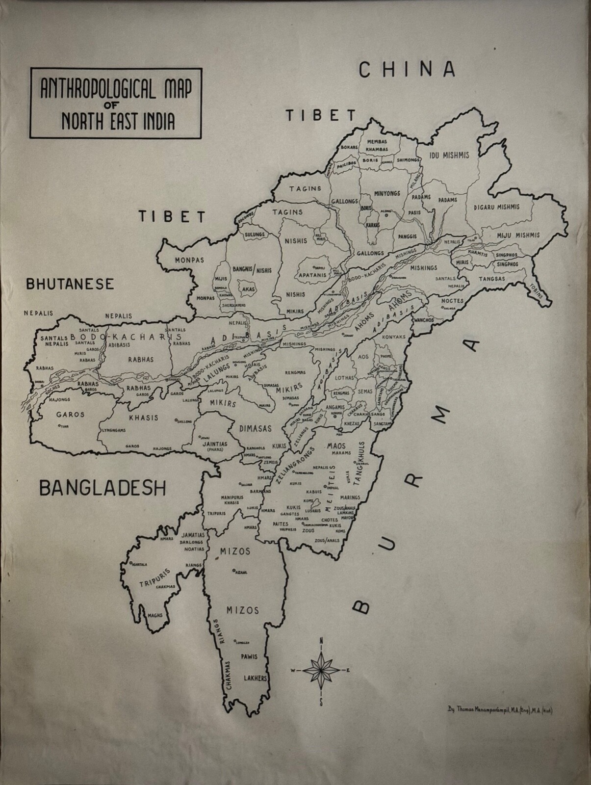 Anthropological Map Of North East India Map Originale-Manamparampil-Ma ...