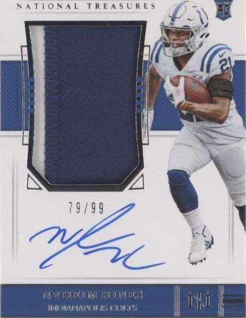 2018 Panini National Treasures - Rookie Patch Autograph Nyheim Hines ...