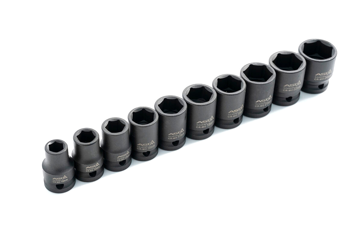 914010P 10PC 1/2” Sq High Torque Impact Socket Set Metric Hexagon Nut ...