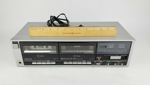 Vintage Sanyo Stereo Double Dual Cassette Deck RD W44 - Tuner Mixer Mix ...