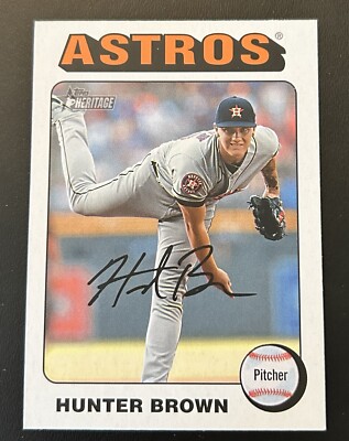 Hunter Brown 2024 Topps Heritage White Border #156 Houston Astros SP | eBay