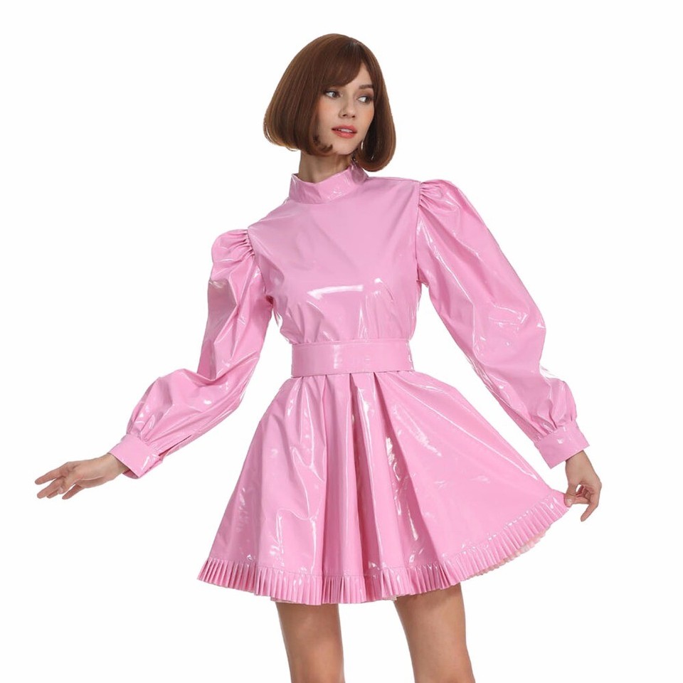 French Maid Girl Sissy Lockable PVC Dress Cosplay Costume Tailor-made ...