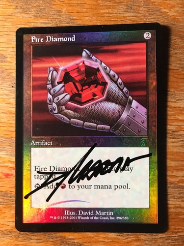 Magic the Gathering MTG foil Fire Diamond 7th Edition signed by Artist ...