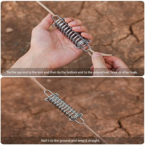 10PCS Tent Spring Buckle, Windproof Stainless Steel Rope Tensioner ...