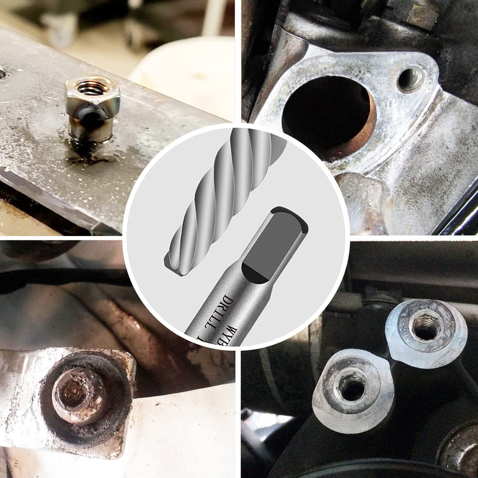 Screw Extractor Set 5 PCS Spiral Flute Bolt Cr-MO Easy Out for Stripped ...