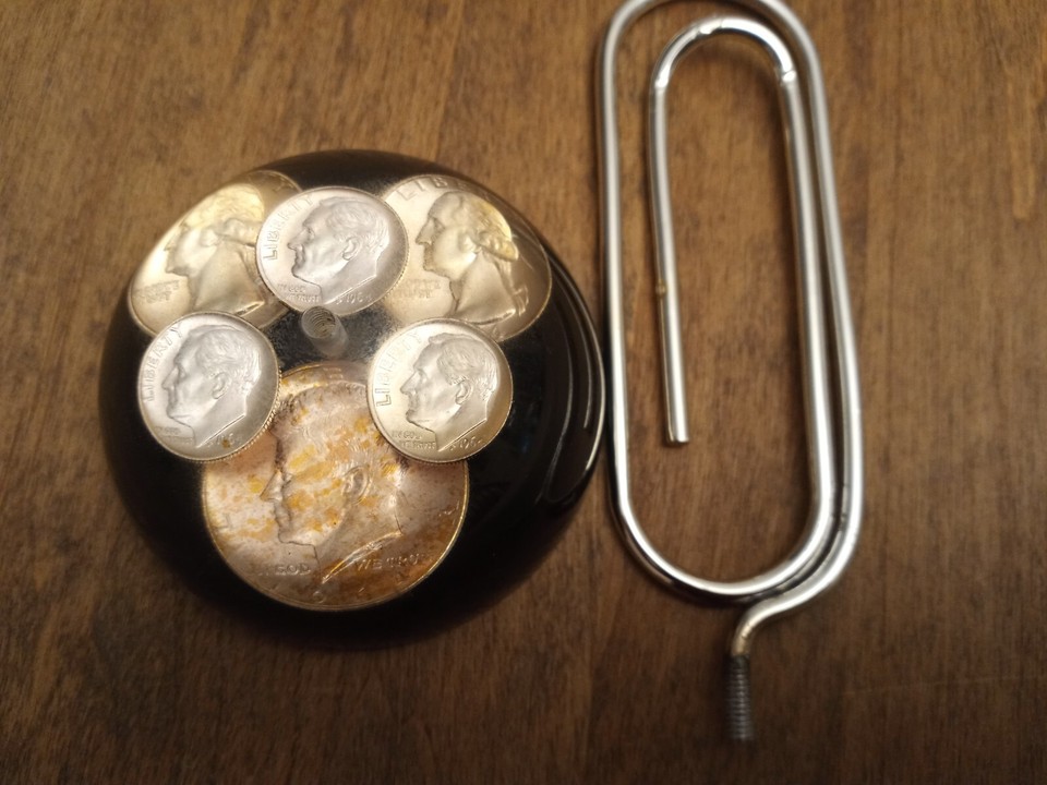 1964 Silver US Coins in Lucite Paperweight Mail Holder - 6 Coins - $1. ...