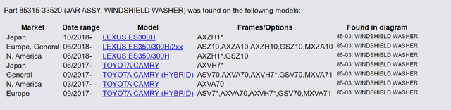 Toyota Genuine OEM 85315-33520 Jar ASSY Windshield Washer 8531533520 ...