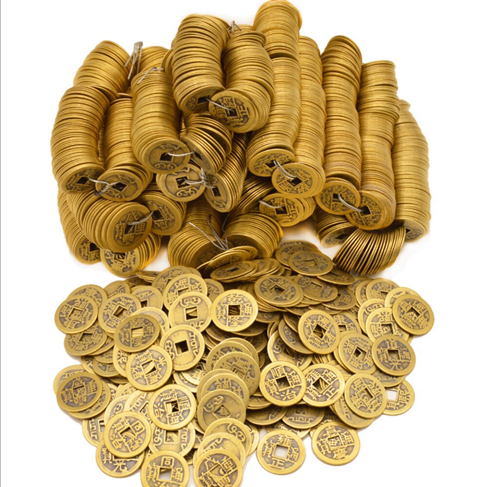 100Pcs Feng Shui Coins Chinese I Ching Money Lucky Coin Charm Ancient ...