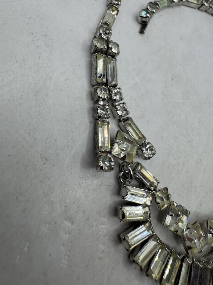 Vintage Phyllis Signed Sterling Silver 925 Rhinestone Choker Necklace ...