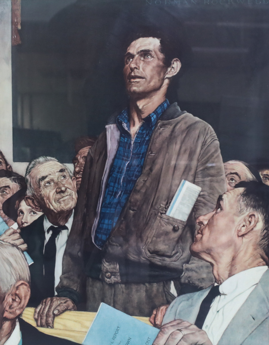 Norman Rockwell (American 20th C) Photo Lithograph Four Freedoms Series ...