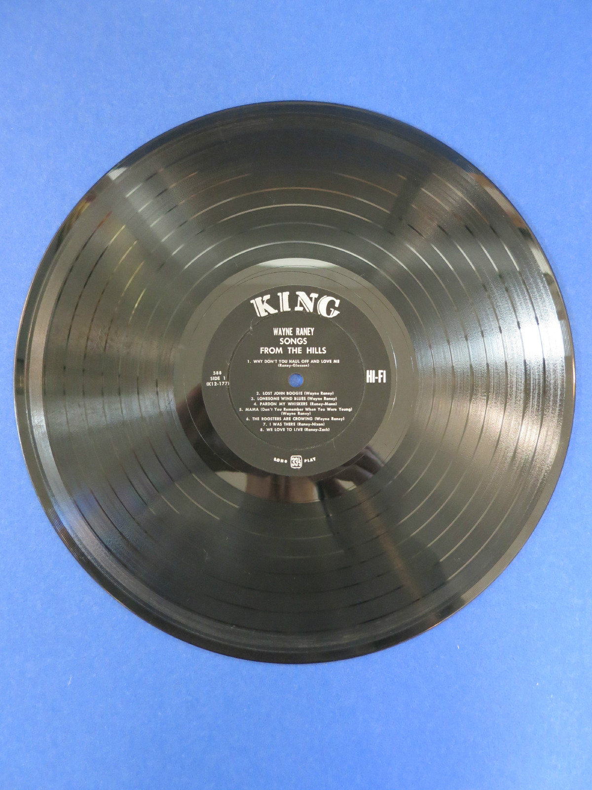 1958 1st Issue MONO LP ~WAYNE RANEY Songs From The Hills~ VG King 588 ...