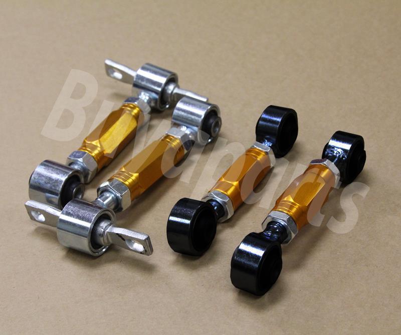GEN 2 GOLD BILLET REAR UPPER ADJUSTABLE CAMBER + TOE ARM KIT EF EG EK ...