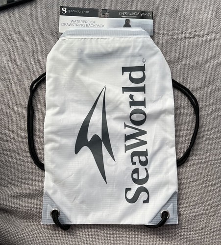 🌟 SeaWorld Rescue Waterproof Proof Drawstring Backpack Lightweight ...