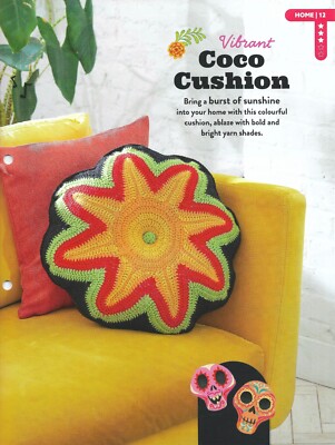 Disney - Vibrant Coco Cushion (PHYSICAL Crochet Pattern) | eBay UK