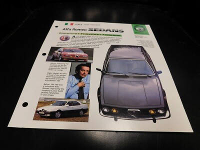1946+ Alfa Romeo Sedans Spec Sheet Brochure Photo Poster | eBay
