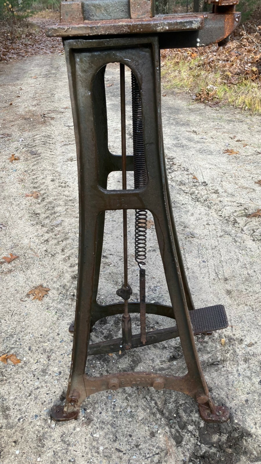 Antique Cast Iron Leather Rivet Press Punch Tool Riveter w Stand Foot ...