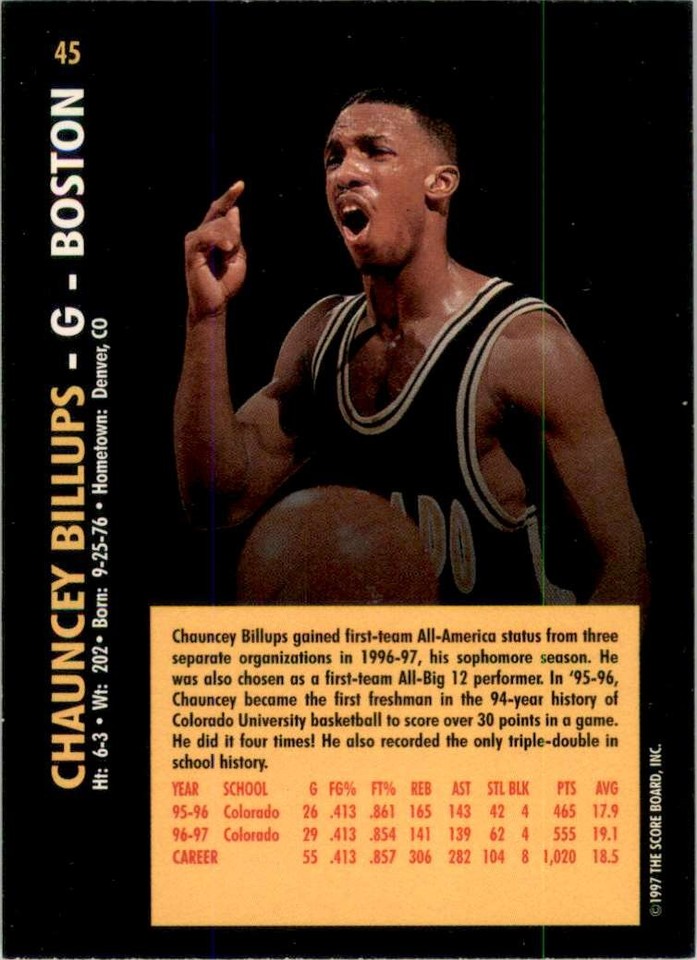 1997-98 Score Board Rookies Chauncey Billups #45 Tw191 | eBay