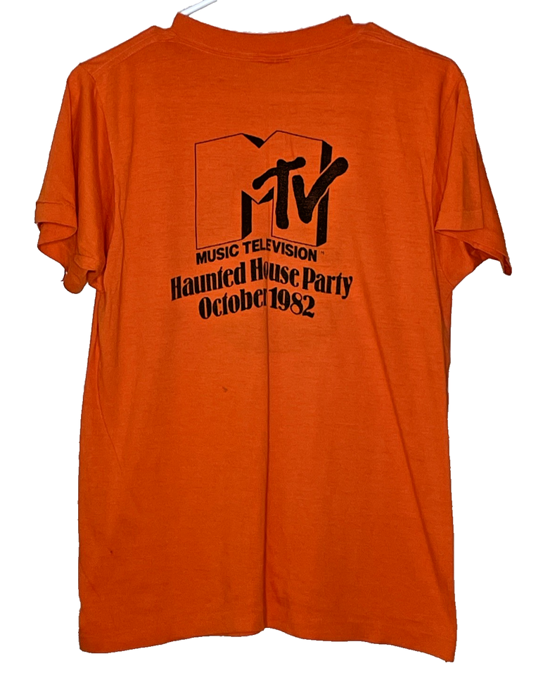 MTV 1982 Haunted House Party Orange Logo T-Shirt Men’s Cotton Small ...