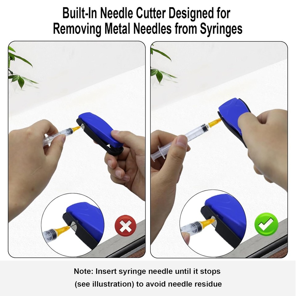 Needle Clipper Syringe Sharps Disposal Container Home Travel Metal ...