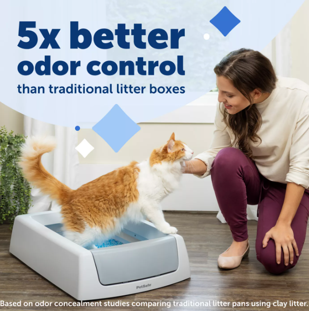 Pet.Safe ScoopFree Crystal Classic Self-Cleaning Litter Box, Odor ...