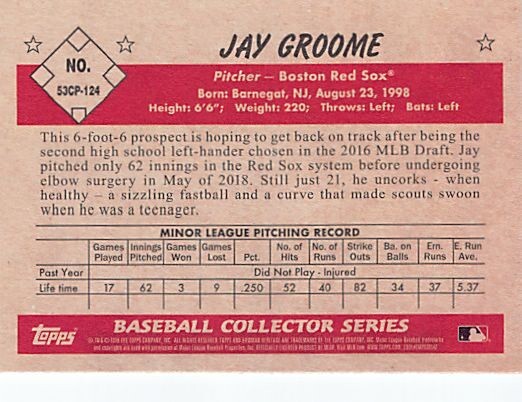 2019 Bowman Heritage Chrome Prospects #53CP124 Jay Groome p2s-21801 | eBay