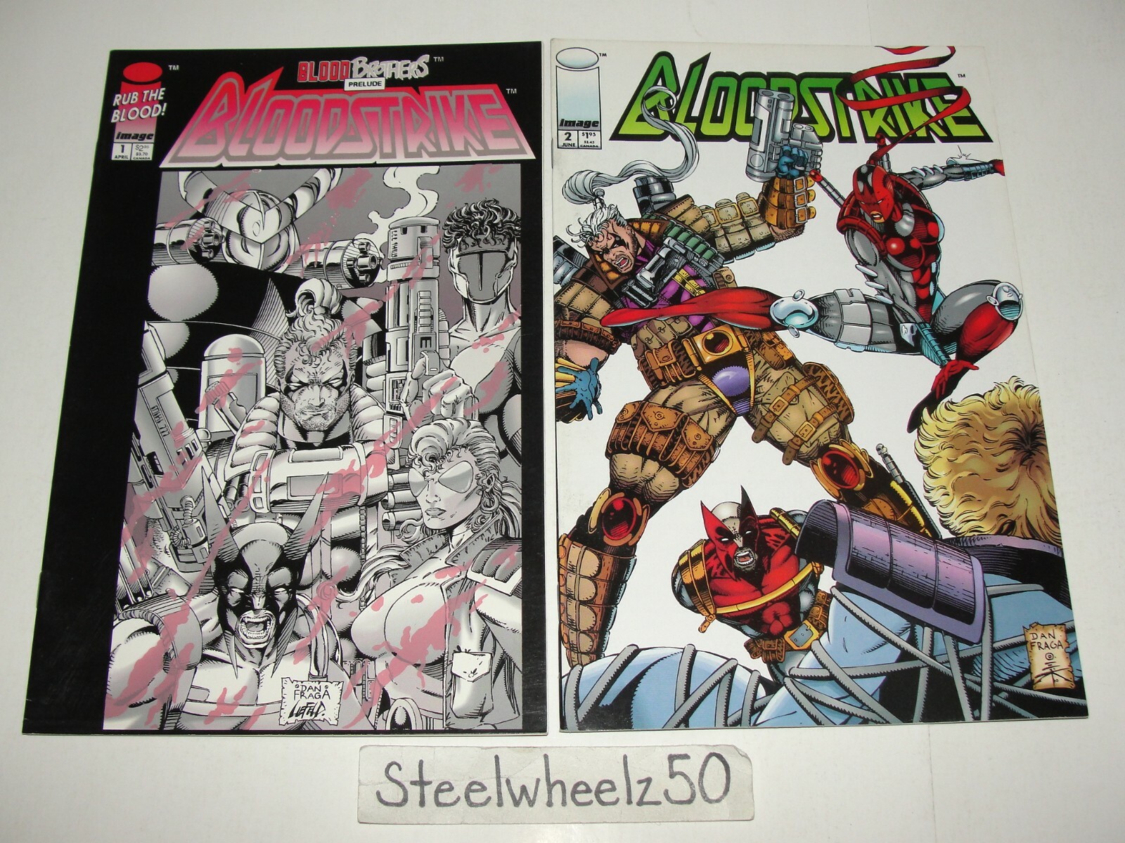 Bloodstrike #1 & 2 Comic Lot Image 1993 Cabbot Fourplay Deadlock Rob ...