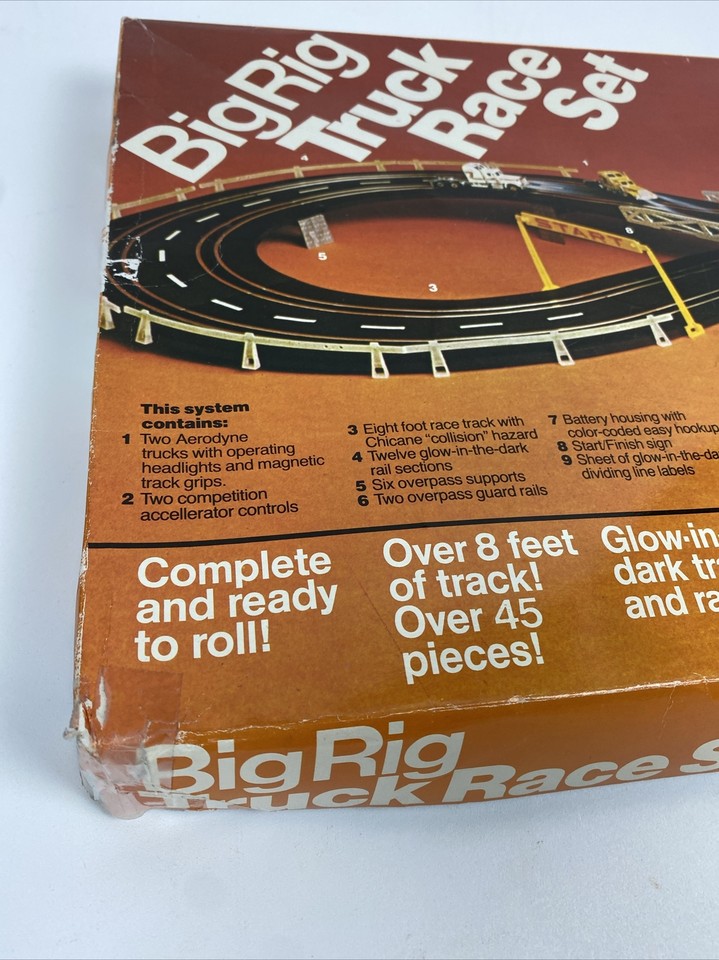 Super Rare 70s/80s VINTAGE PLAYTIME BIG RIG TRUCK RACE SET SLOT CAR IN ...