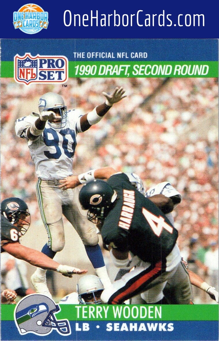 1990 Pro Set Seattle Seahawks #698b Terry Wooden | eBay