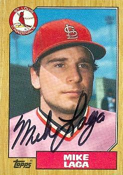 Mike Laga autographed Baseball Card (St. Louis Cardinals) 1987 Topps ...