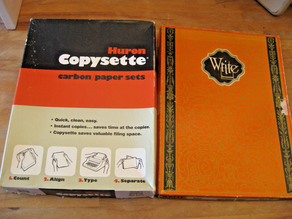 Vintage Lot Carbon Paper /Copysettes-Write Huron Alco Open Partial Box ...