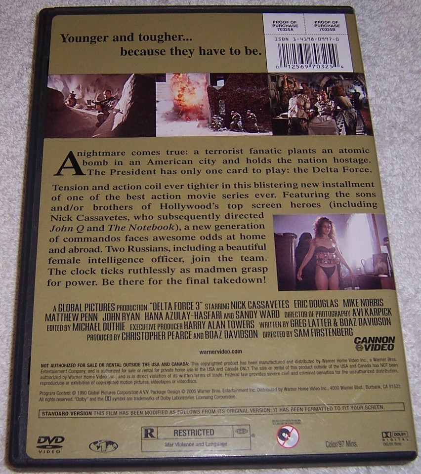 Delta Force 3 DVD Nick Cassavetes Eric Douglas Mike Norris Matthew Penn ...