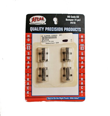 Atlas Code 83 Bumpers, 4 Pack, Nicely Detailed, Kit #518, NOS HO Scale ...