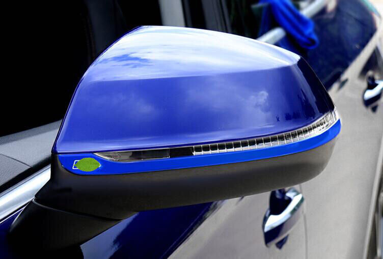For Audi Q7 2017-2019 Blue Titanium Exterior Rear View Mirror Strip ...