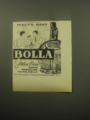 1959 Bolla Wine Ad - Italy's best | eBay