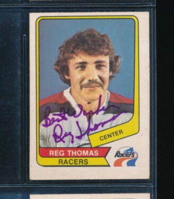 1976-77 O-Pee-Chee #82 Reg Thomas Racers Signed Autograph (HM61) SWSW6 ...