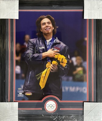 Apollo Ohno USA Olympic Skater Signed Framed 16x20 Mounted Memories | eBay